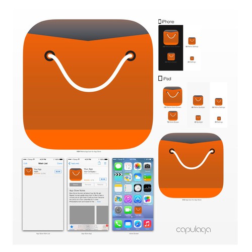 Create an original and unique iOS App Icon for our Fashion Shopping App ...