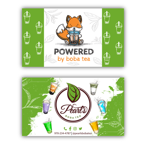 Designs | Need New Business Cards for Pearl's Boba Tea business ...