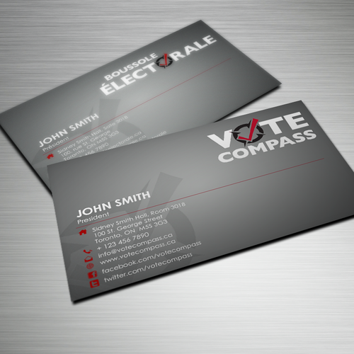 Vote Compass business card design | Stationery contest