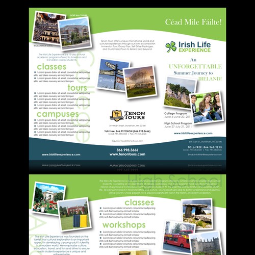 Study Abroad (Ireland) Tri-Fold Brochure | Print or packaging design ...