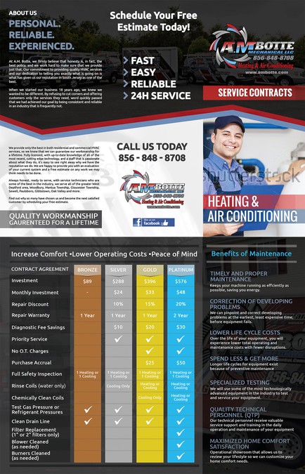 HVAC service contract brochure | Brochure contest