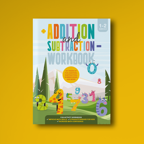 Designs | Fun design for kids math workbook | Book cover contest