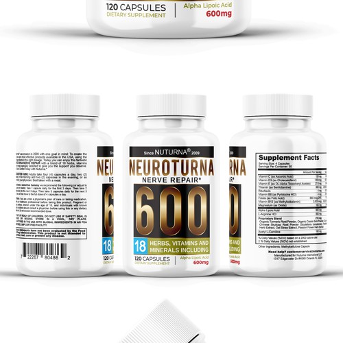Designs | Supplement Label for NEUROTURNA | Product packaging contest