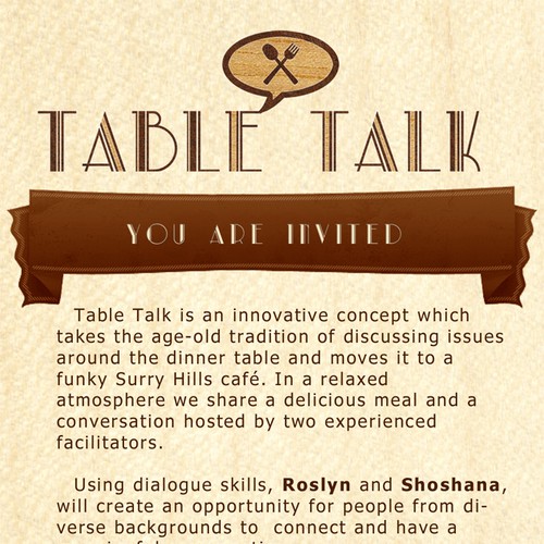 Table Talk needs a new postcard or flyer | Postcard, flyer or print contest