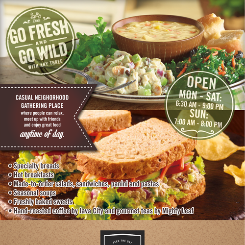 Create an ad for Corner Bakery Cafe | Postcard, flyer or print contest
