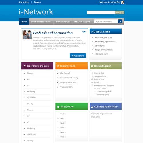 Home Page for Intranet - Responsive and SharePoint 2013 friendly | Web ...