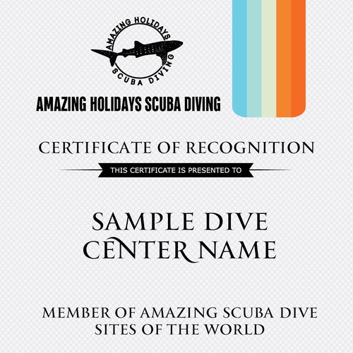 Certificate Design (Amazing Scuba Diving Sites) | Other design contest