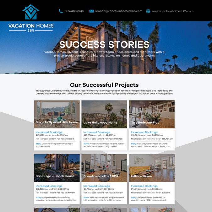 Success Stories page design | Landing page design contest