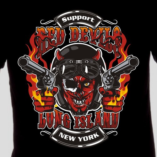 Red Devils Motorcycle Club T-Shirt Design (HARDCORE!) | T-shirt contest