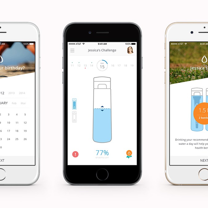 Design engaging screens for the KOR+ Water hydration app | App design ...
