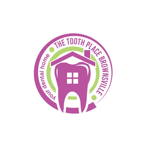 create tooth within a house logo with name-The Tooth Place Brownsville ...