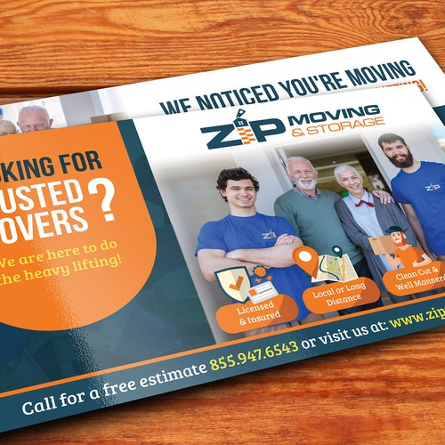 Zip Moving and Storage needs a powerful new POSTCARD | Postcard, flyer ...