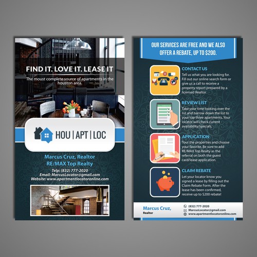 Design a modern, edgy, fun postcard for HOU Apartment Locator ...