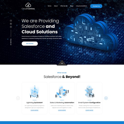 Designs | Cloud Connex site design | Web page design contest