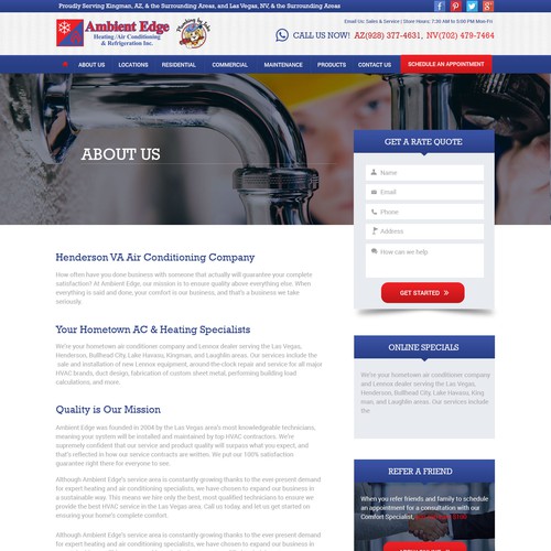 Design an Impressive WordPress Theme for Multi-State HVAC Company ...