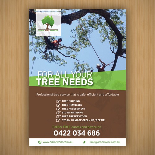 Design A5 leaflet for local tree work (arboriculture) business ...