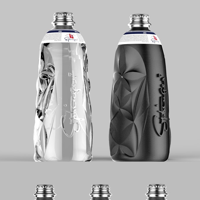Design-Glasflasche für Mineralwasser | 3D contest