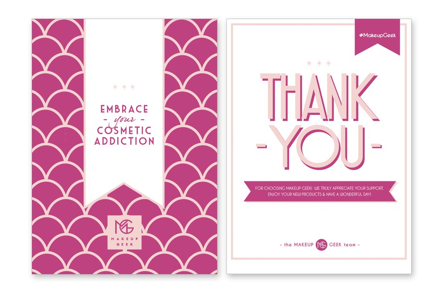Create a deco-inspired Thank You Card for Makeup Geek | Postcard, flyer ...