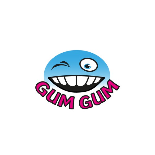 Create a logo/mascot that is youthful and energetic for Gum Gum, a ...