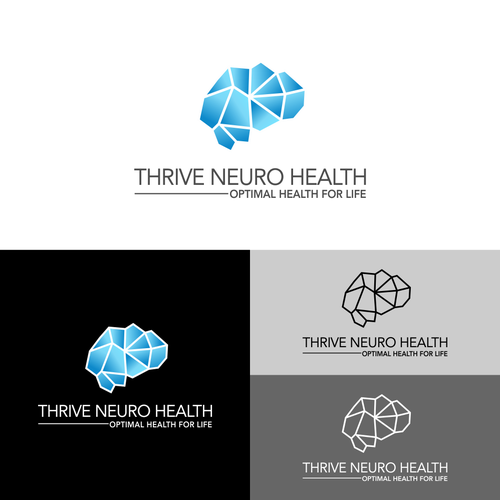 Clean logo for an integrated neurology clinic. We build better brains ...
