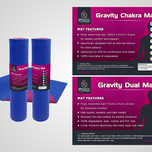 Yoga mat belly label required | Print or packaging design contest