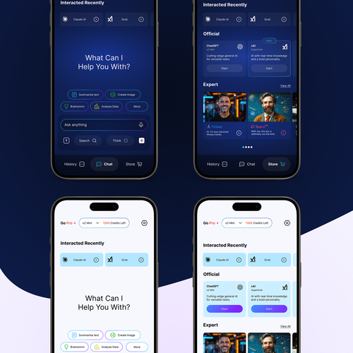 Designs | AI Assistant App | App design contest