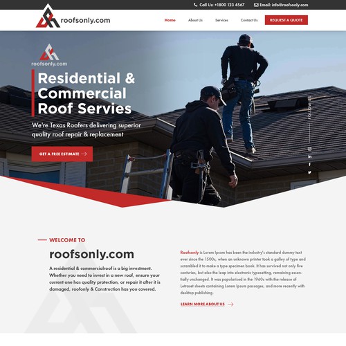 Designs | POWERful Strong Roofing Site | Web page design contest