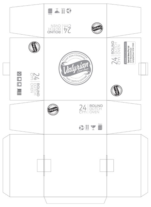 Create a capturing Retail and Logistics Boxes for Cast iron Cookware ...