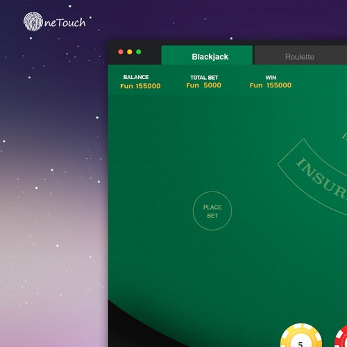 "Onepager" Blackjack card game. | App design contest