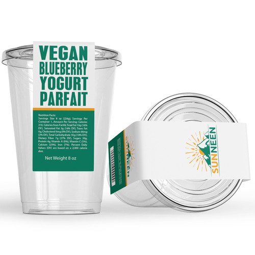 Design fresh/modern labels for new line of Vegan Yogurt Parfait Cups ...