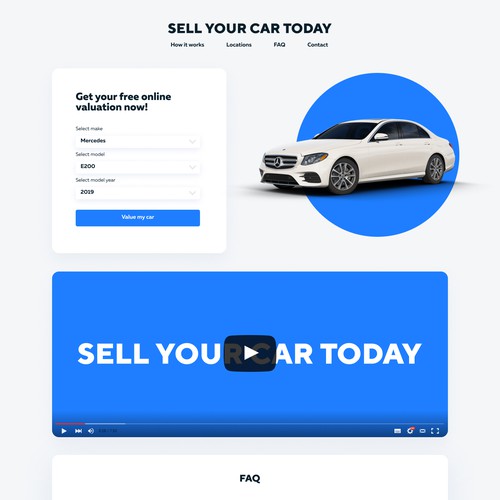 Designs | Sell your car today | Web page design contest