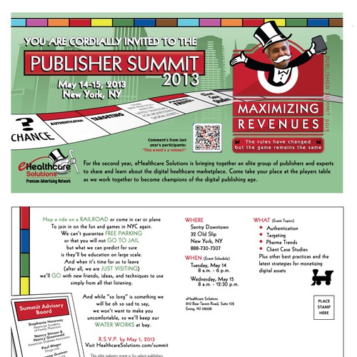 Create Save the Date Email/Invitation Postcard for our Monopoly-themed ...