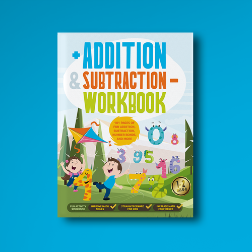 Designs | Fun design for kids math workbook | Book cover contest