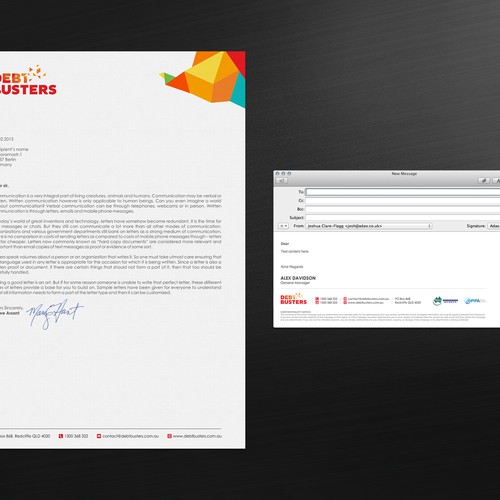 Create a digital letterhead and email signature for our rebranded ...