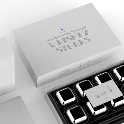 Whiskey Stone Ice Cube Package Design - Wants a modern and cool design ...