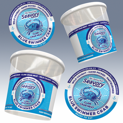 RETAIL crab meat plastic tub packaging which stands out on the ...