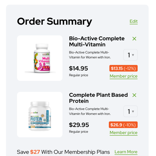 Designs | NEW - ***GUARANTEED PRIZE*** Checkout Pages for Nutritional ...