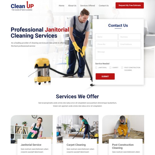 Designs | The Clean up man cleaning | Web page design contest