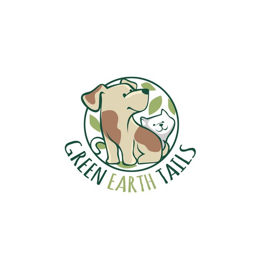Create a warm, welcoming logo for earth-friendly Green Earth Tails pet ...