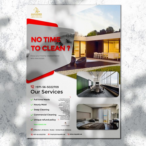 Designs | Flyer for Mayader Cleaning Services | Postcard, flyer or ...
