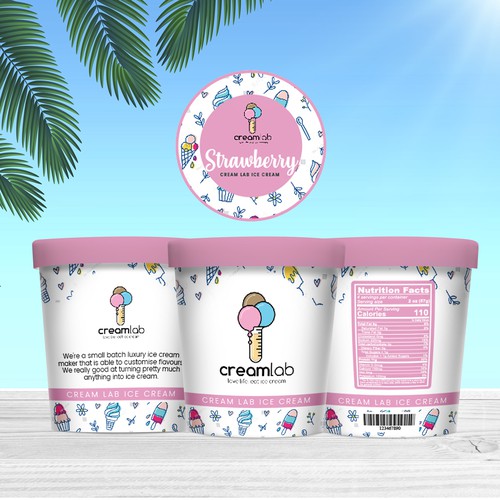 Ice Cream Tub Design for Funky London Brand | Product packaging contest