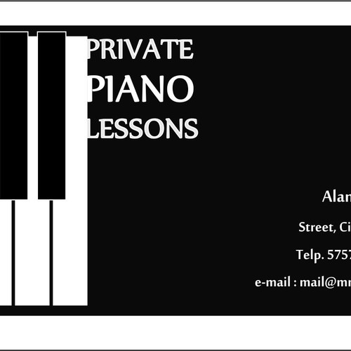 Business Card for private piano lessons | Stationery contest