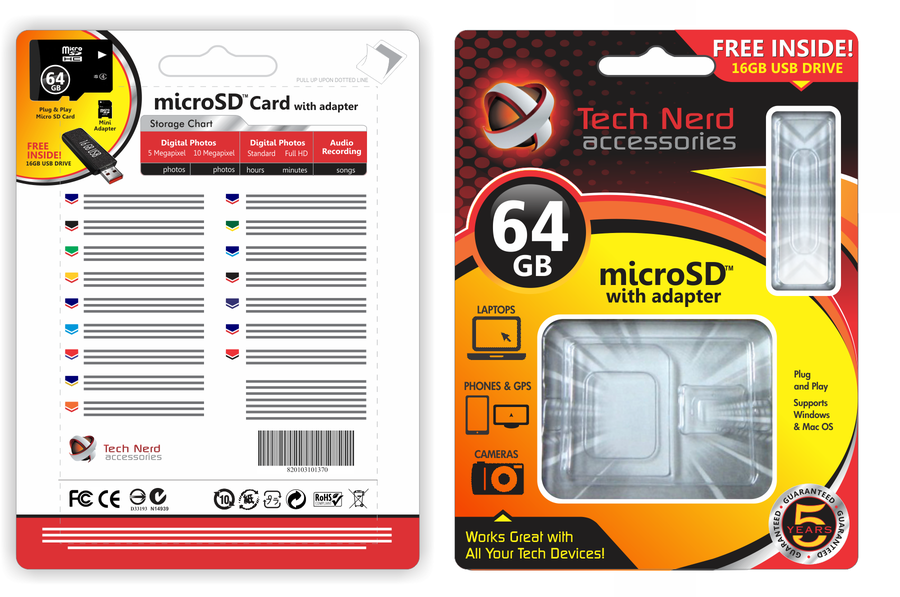 Create a capturing package design for a Micro SD Card for Tech Nerd ...