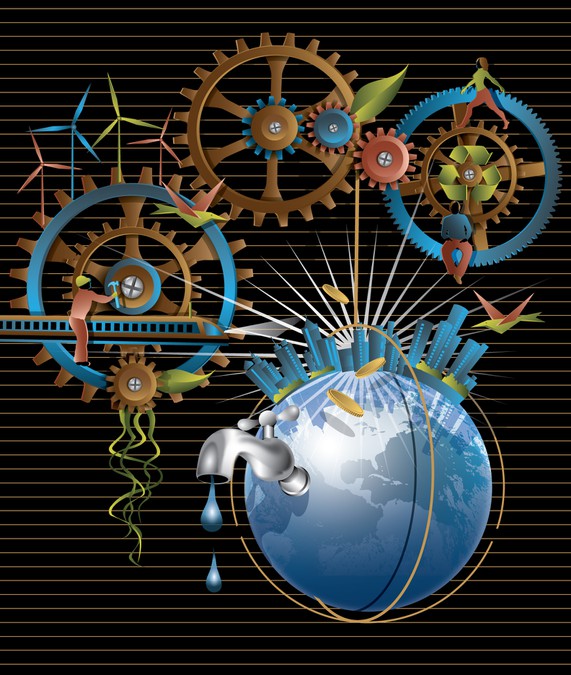 Create an inspiring poster to encourage corporate social responsibility ...