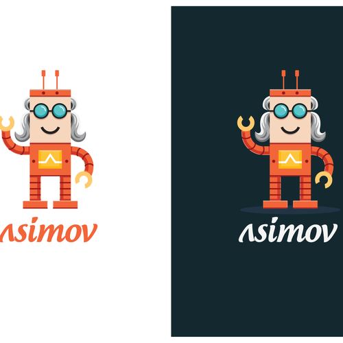 Create a fun friendly robot logo for the Asimov project | Logo design ...
