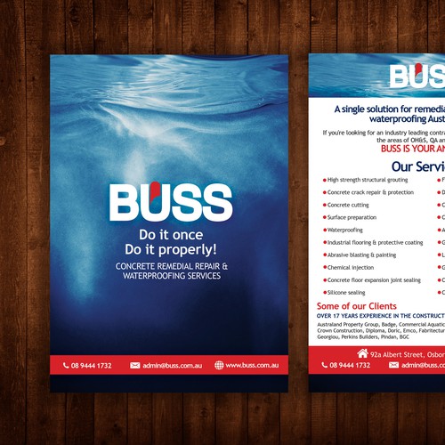 Create a catching flyer for leading contractor in concrete repair ...