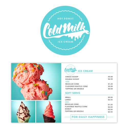 Designs | ColdMilk and Treats Menu Redesign and Branding | Menu contest