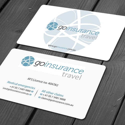 Travel Insurance emergency contact card design | Business card contest