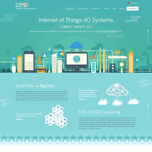 Stylish one pager for an innovative IoT startup company | Web page ...