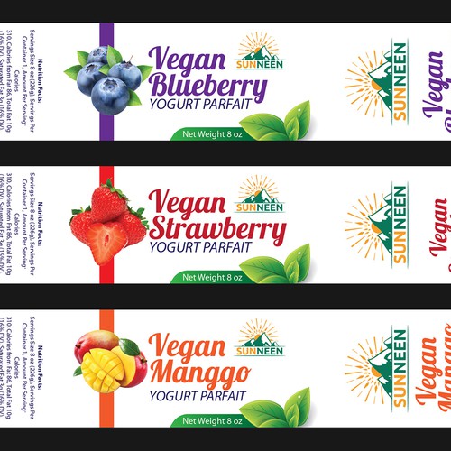 Design fresh/modern labels for new line of Vegan Yogurt Parfait Cups ...